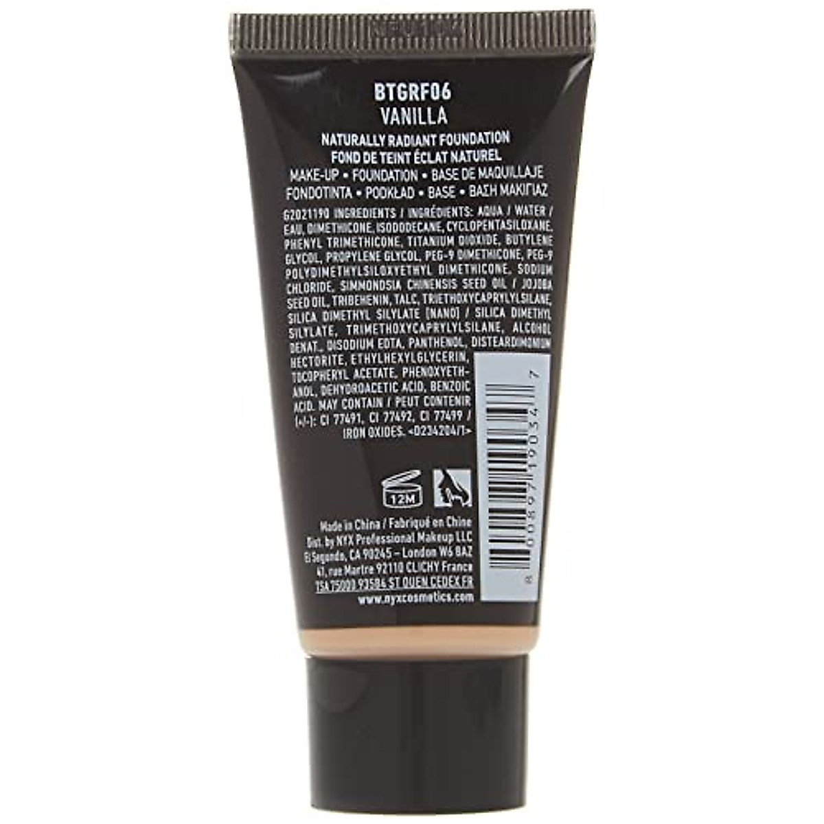 NYX PROFESSIONAL MAKEUP Born To Glow Naturally Radiant Foundation, Medium Coverage - Vanilla