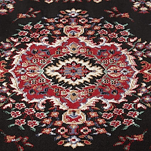 Home Dynamix Premium Sakarya Traditional Medallion Border Area Rug, Black, 1'9"x7'2" Runner