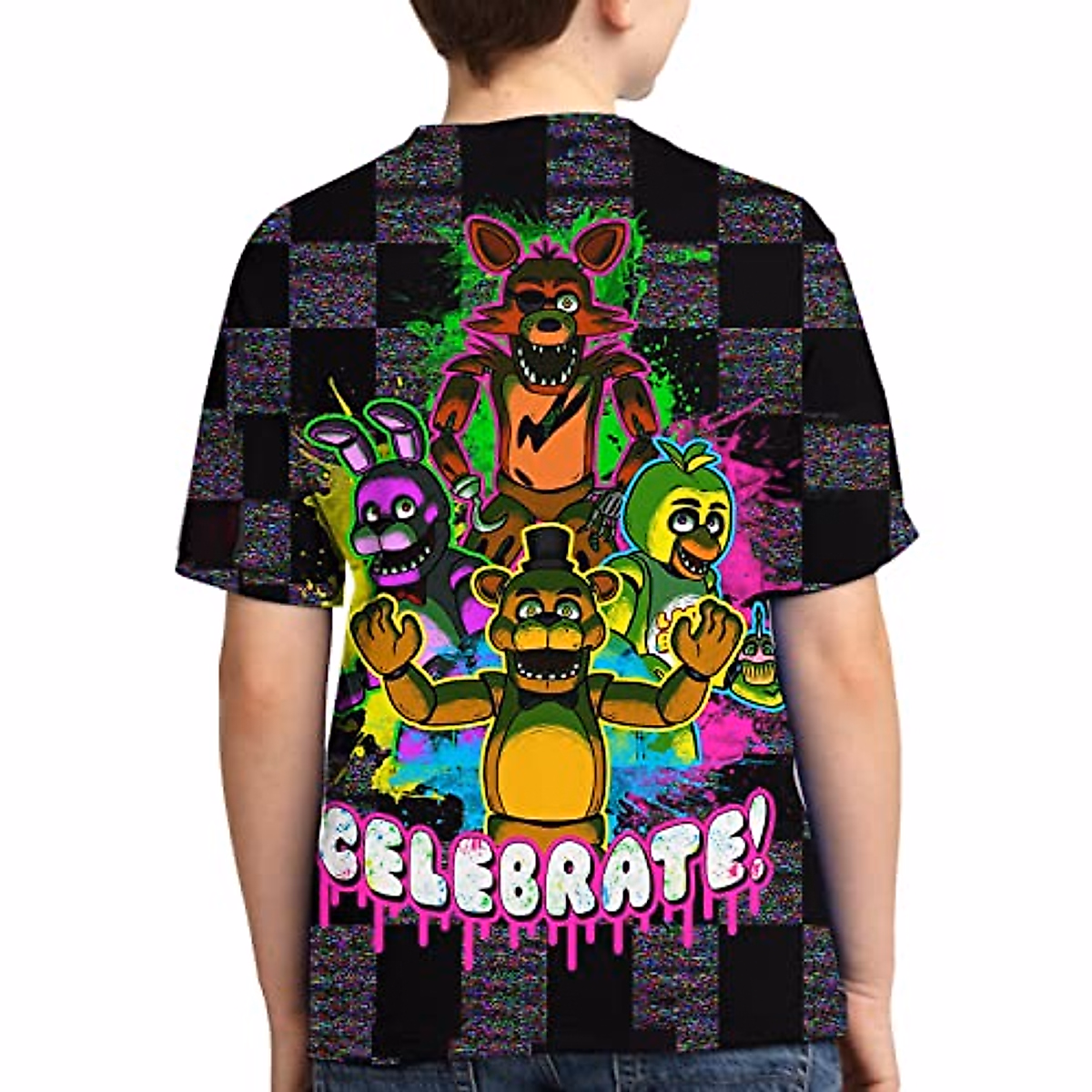 Boys and Girls Cartoon Novelty Shirts 3D Printed Short Sleeve Kids and Youth Game T-Shirts 4-X-Large