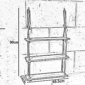 PIBM Stylish Simplicity Shelf Wall Mounted Floating Rack Shelves Wooden Store Display 1 Layer/ 2 Layers / 3 Layers / 4 Layers,4 Colors, Yellow , 49.5X14X90cm