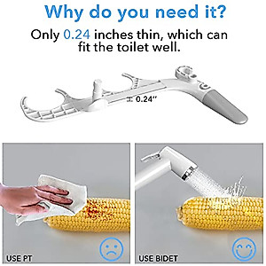 DEANIC 2-in-1 Bidet Attachment for Toilet Bath Bidet Sprayer, Ultra-Slim Toilet Bidet Sprayer Attachment, Adjustable Cold Fresh Water Pressure,Non-Electric Bidet Toilet Seat