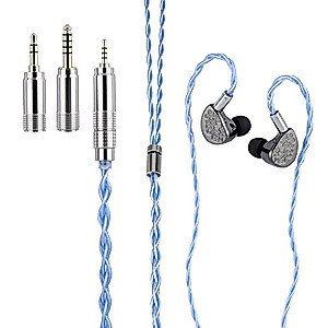 Linsoul TANGZU x HBB Wu Heyday HiFi Upgraded 14.5mm Planar Driver IEM with 5-Axis CNC Aluminum Shell, Detachable 3-in-1 Silver-Plated Cable