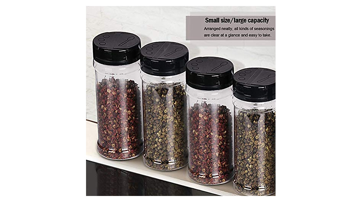 12 Pack Plastic Spice Containers - Perfect for Home & Commercial