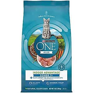Purina ONE High Protein, Natural Senior Dry Cat Food, Indoor Advantage Senior+ - 7 Lb. Bag