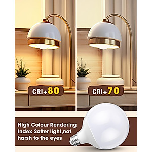 Tujoe LED Globe Light Bulbs G120 Globe Bulb Warm White 3000k Dimming Light Bulbs E26 Base LED Globe 15w Large Light Bulb for Indoor Room Lighting Home Decoration(4 Pcs)