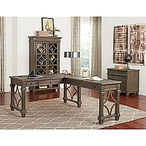 Martin Furniture Desk And Return, Weathered Dove