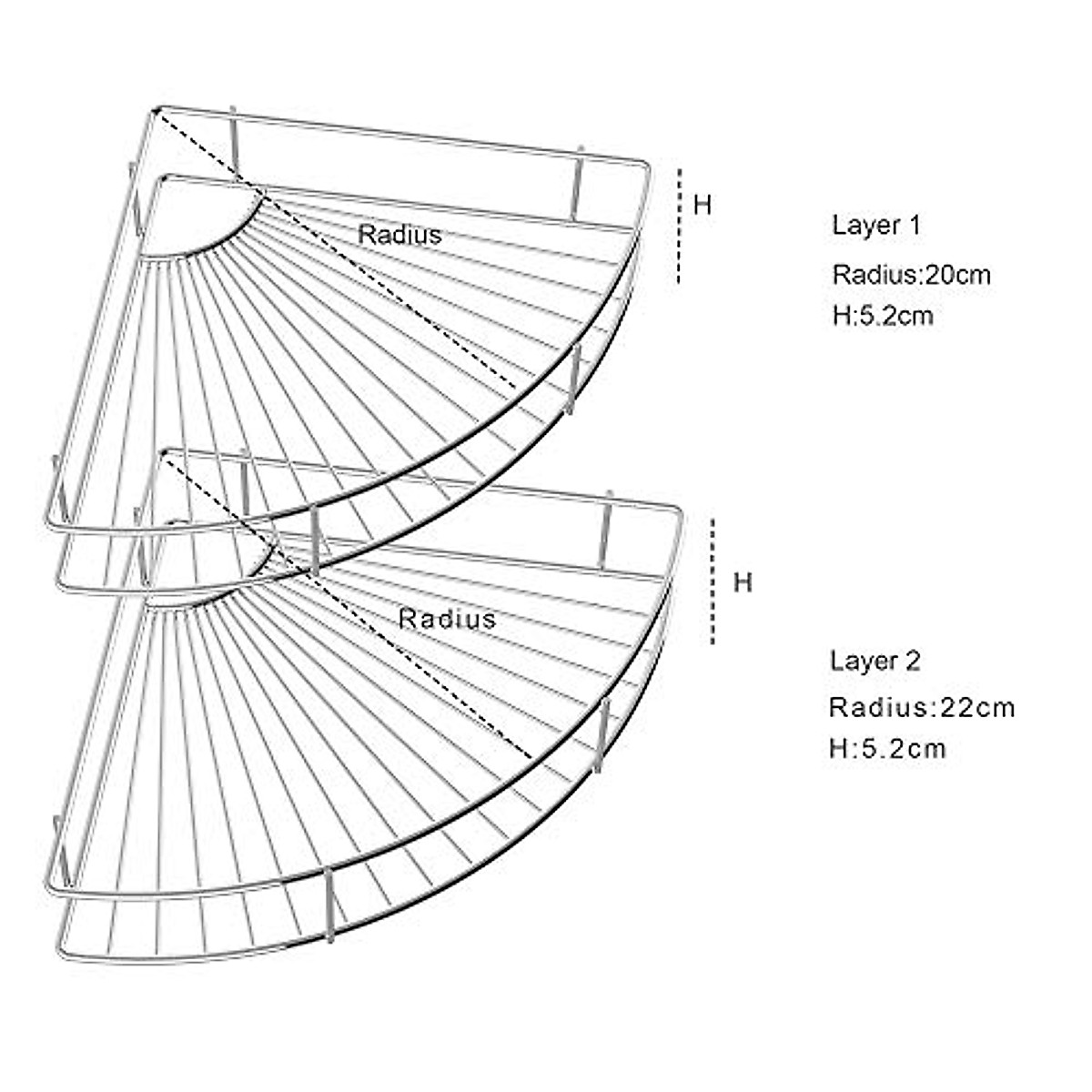 2-Pack 9" Rustproof Stainless Steel Corner Shower Caddy, Adhesive Bathroom Wall Mounted Storage Accessories Shower Shelf Organizer, Chrome