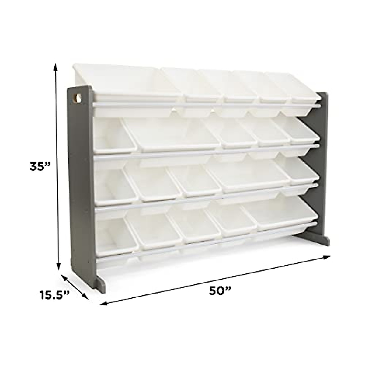 Humble Crew Extra-Large Kid's Toy Organizer, 20 Storage Bins, Universal, Grey/White
