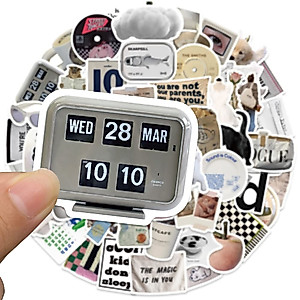 ZJSXINDI Stickers Aesthetic Waterproof Laptop Stickers Decals 57 Pcs for Water Bottle Laptop Computer Skateboard Bumper,Aesthetic Vsco Vinyl Stickers for Kids Teens Girls (Khaki)