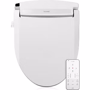 Brondell LE99 Swash Electronic Bidet Seat, Fits Elongated Toilets, White – Lite-Touch Remote, Warm Air Dryer, Strong Wash Mode, Stainless-Steel Nozzle, Saved User Settings & Easy Installation