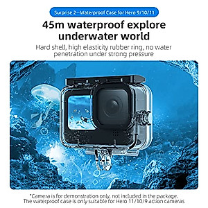 Adaptom Action Camera Accessories Kit w/Waterproof Case for GoPro, Neck Mount+Selfie Stick+Bike Mount for GoPro Hero 11 10 9 8 7 6 5 4 GoPro Max GoPro Fusion Insta360 DJI Osmo Most Action Camera