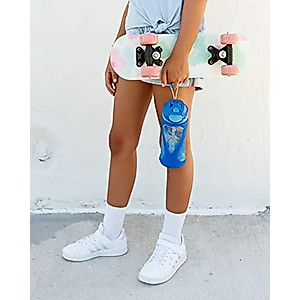 ZULU Torque 16oz Plastic Kids Water Bottle with Silicone Sleeve and Leak-Proof Locking Flip Lid, Soft Touch Carry Loop for School Backpack, Lunchbox, BPA-Free Dishwasher Safe, Mojo Blue