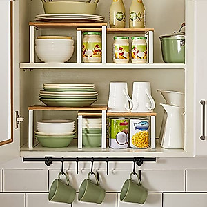 SONGMICS 2-Pack Kitchen Shelves and Pull-Out Cabinet Organizer Bundle, Stackable, Under Sink Organizers with Storage Baskets, for Kitchen Bathroom UKCS02NW and UKCS017E01