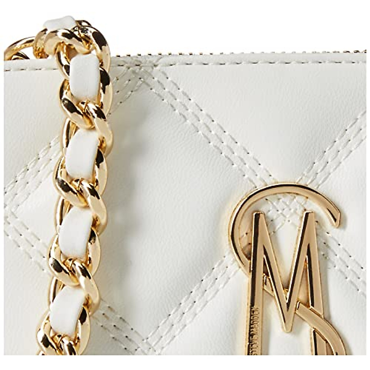 Steve Madden Daisy Quilted Crossbody, White