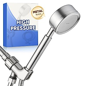 Handheld Shower Head Set High Pressure Stainless Steel High Flow Hand Shower Head with 59 Inch Hose and Bracket Brushed Finish