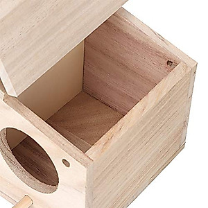 TOPINCN Wooden Creative Bird Nest Wooden Pet Bird Nest House Breeding Box Cage Bird Cage Accessories Parrot Swallow