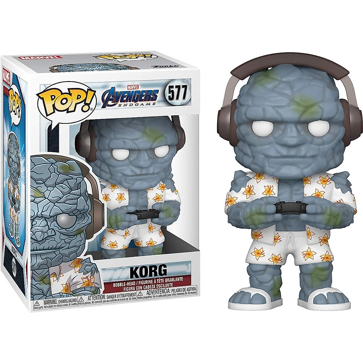 POP Marvel: Avengers Endgame - Gamer Korg Funko Pop! Vinyl Figure (Bundled with Compatible Pop Box Protector Case) Multicolor 3.75 inches