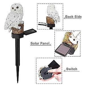 JMDQ Factory Outdoor Owl Solar Powered LED Light Waterproof Garden Decoration, Lawn, Patio, Balcony Lighting, White