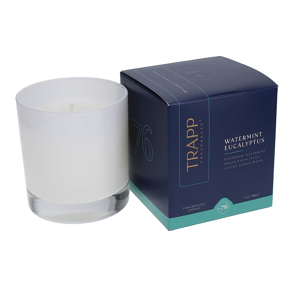 Trapp - No. 76 Watermint Eucalyptus - 7 oz. Signature Candle - Aromatic Home Fragrance with Fresh Scent of European Watermint, Fresh Eucalyptus, & Indian Sandalwood Notes - Petrolatum Wax