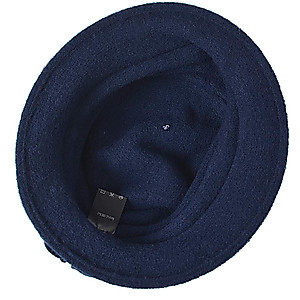 FORBUSITE Vintage Women Floral Wool Dress Cloche Winter Hat 1920s Navy Blue