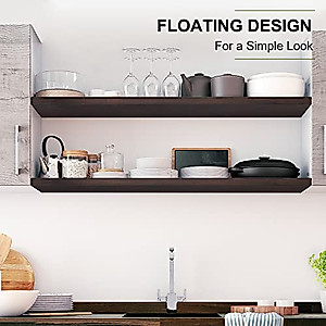 Marsmiles Natural Wood Floating Shelves,Rustic Brown