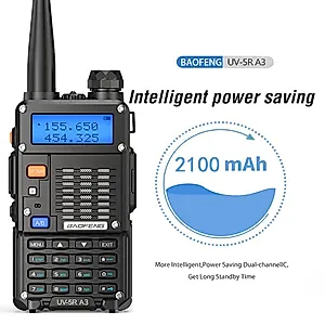BaoFeng BF-5R A3 Tri-Band Portable Two Way Radio Ham Radio with 220 Antenna Full Kits