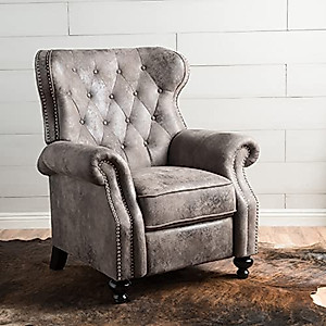 Christopher Knight Home Waldo Tufted Wingback Recliner Chair(Warm Stone).