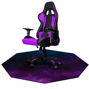 AREIA Computer Chair Mat (47” x 47”), Noise Cancelling Gaming Chair Mat – Anti-Slip Gaming Floor Mat – Scratch Resistant Mat for Office Chair – Octagon Computer Chair Mat for Hardwood Floor