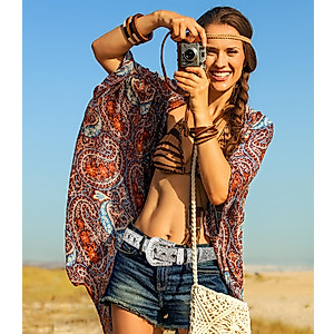 Kajeer Rhinestone Belt for Men Women, Vintage Cowgirl Diamond Bling Belts for Jeans(Silver, Small)