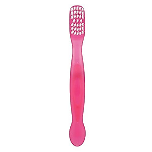 Denture Brush, Doublesided Safe Ergonomic Denture Brush for Home Travel (Pink)