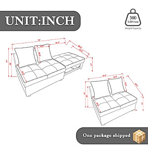 SmartEdge 4 in 1 Convertible Sleeper Chair Bed, Pull Out Small Couch Ottoman Bed with 3-Level Adjust Backrest, Multifunction Futon Chair Recliner Sofa Bed with 2 Pillows for Living Room, Black