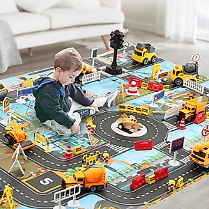 Gaweb Kids Game Play Mat Urban Construction Road Traffic Map Play Mat Rug 32X22 Inch Playmat Carpet for Children's Bedroom A 1