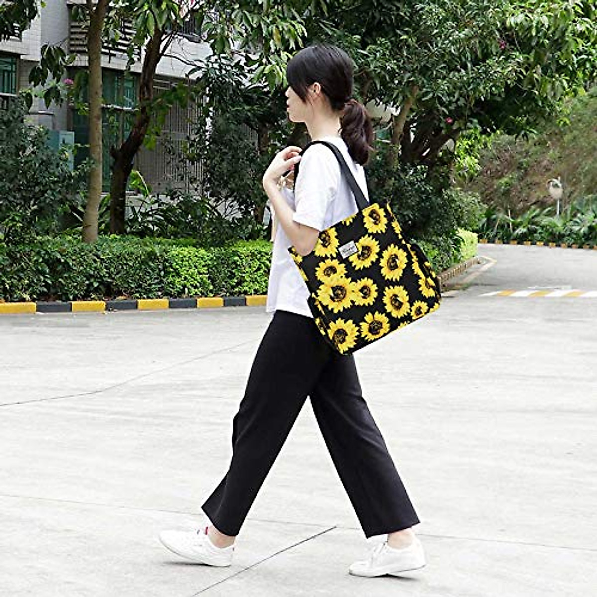KAMO Floral Tote Bag - Waterproof Lightweight Handbags Travel Shoulder Bag for Hiking Yoga Gym Swimming Travel Beach