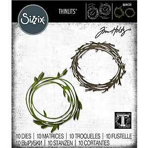 Sizzix Thinlits Die Set 10 Pack , Funky Wreaths by Tim Holtz Cutting dies, Multicolor