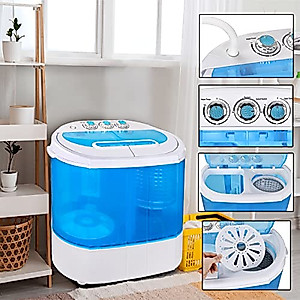 ZenStyle Portable Washer Compact Twin Tub 9.9 LB Mini Top Load Washing Machine Washer/Spinner w/ 6.57 FT Inlet Hose