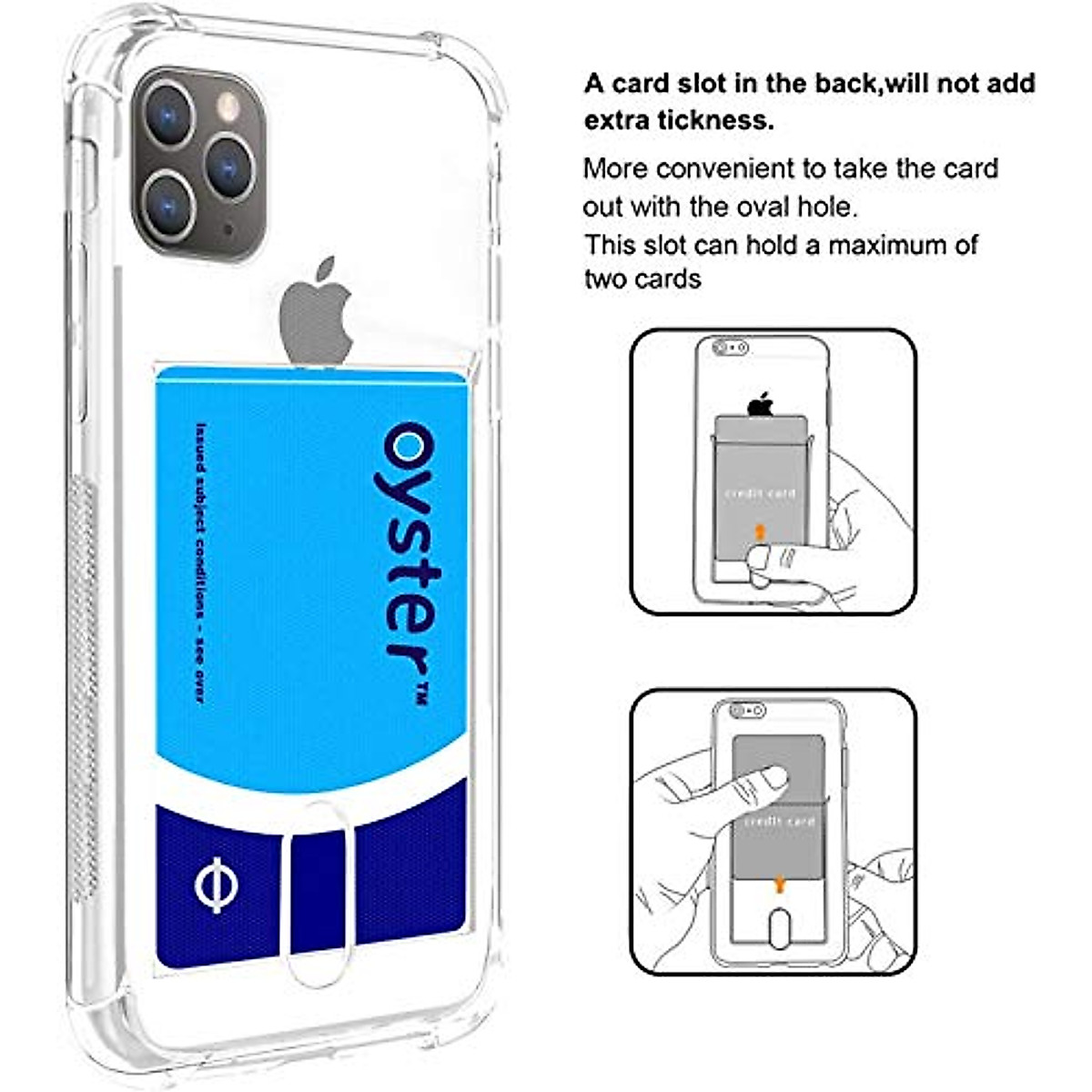 YESPURE Crossbody Case for iPhone 11 Pro Max with Card Holder, Clear TPU Soft Case with Neck Cord Lanyard Strap-Clear and Card Holder for iPhone 11 Pro Max 6.5"