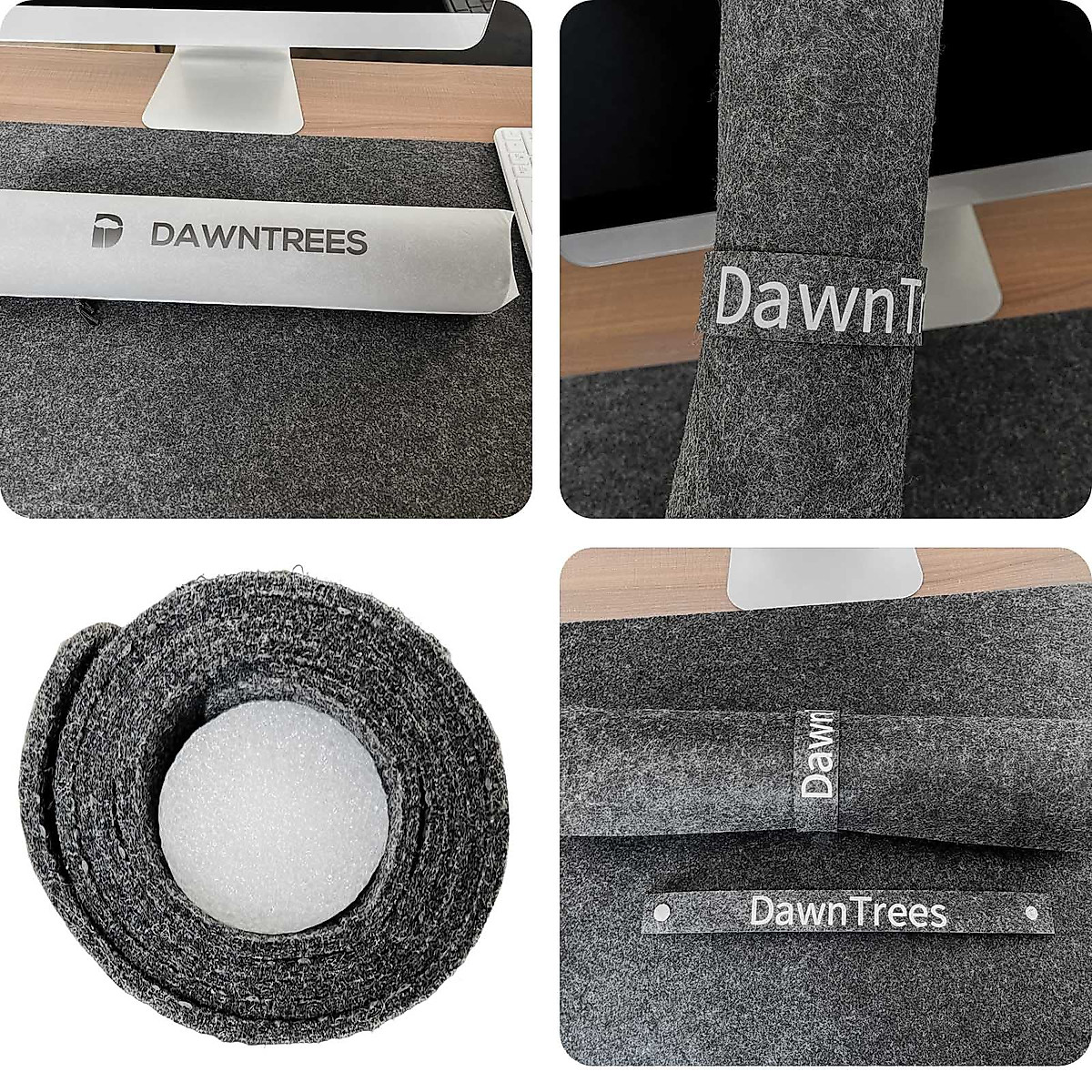 Large Felt Desk Pad | Computer Mat for Desk(36x12Inches)|Desk Mat for Keyboard and Mouse|Dark Grey