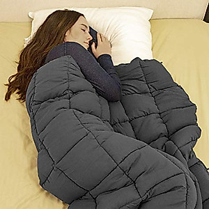 Nova Microdermabrasion Weighted Blanket (60x80 Inches, 20lbs for 150-200lb Individual, Dark Grey) Heavy Blanket for Adults, Children | Premium Cotton with Glass Beads