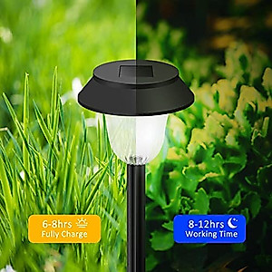 8 Pack Solar Lights Outdoor waterproof, Solar Powered Garden Lights, Bright LED Solar Pathway Lights, Auto On/Off landscape solar lights for Garden, Yard, Landscape, Patio, Driveway, Backyard, Walkway