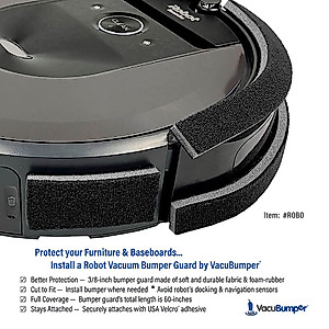 VacuBumper - Robot Vacuum Bumper Guard - Ultra Soft, Cloth and Foam Rubber Bumper for Robotic Vacuums - durable and stays securely attached to vacuum (ROBO)
