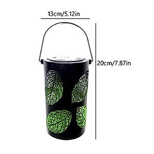 Lxcom Lighting Green Solar Lantern Lights Metal Waterproof Decorative Solar Garden Lights Garden Solar Lights Solar Lamp Outdoor Retro Garden Hanging Lantern Decorative Light for Home Garden Patio