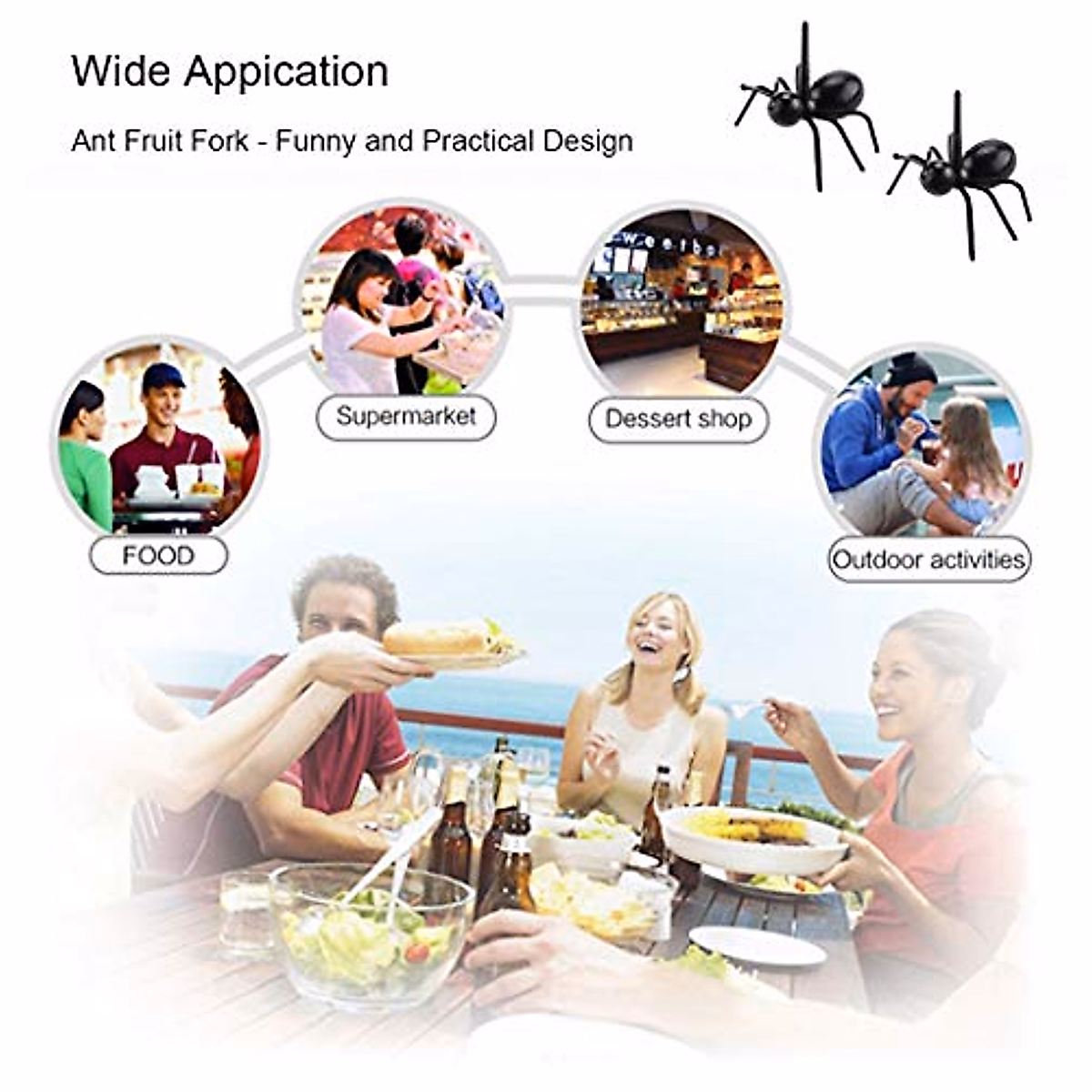 Ant Toothpicks Fruit Dessert Fork (24Pcs) – OOTSR Reusable Ant Food Pick Animal Appetizer Forks for Snack Cake Dessert with Storage Box for Kitchen Baby Shower Wedding Birthday Party