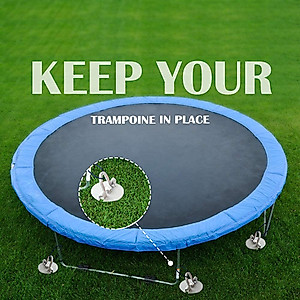 10.6 Inch Pack of 4 Folding Ring Spiral Ground Anchors - Silver Metal Spiral Stake Outdoor Heavy Duty Camping Stakes Spiraling Anchor Ground Anchors for Tent, Trampolines, Garden Fence, Sheds, Swings