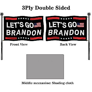 Jayus Let's Go Brandon Flag 3x5 Double Sided, Heavy Duty 3Ply Black FJB Flags with Brass Grommets for Outdoor Indoor Decor