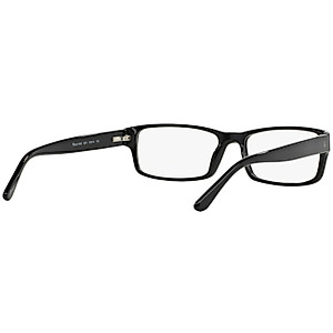 Polo Ralph Lauren Men's PH2065 Rectangular Prescription Eyewear Frames, Shiny Black/Demo Lens, 58 mm