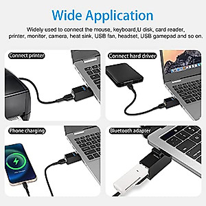 QIANRENON USB Hub 90 Degree Splitter 3 Port USB 3.0 Adapter Portable Powered Data USB Hub Transfer for PC Laptop USB Flash Drives，Black