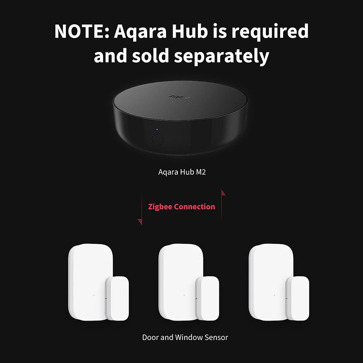 Aqara Door and Window Sensor, Requires Aqara Hub, Not Support Hubs from Other Brands, Zigbee Connection, Wireless Mini Contact Sensor, Compatible with Apple HomeKit, Alexa, Works with IFTTT (3 Pack)