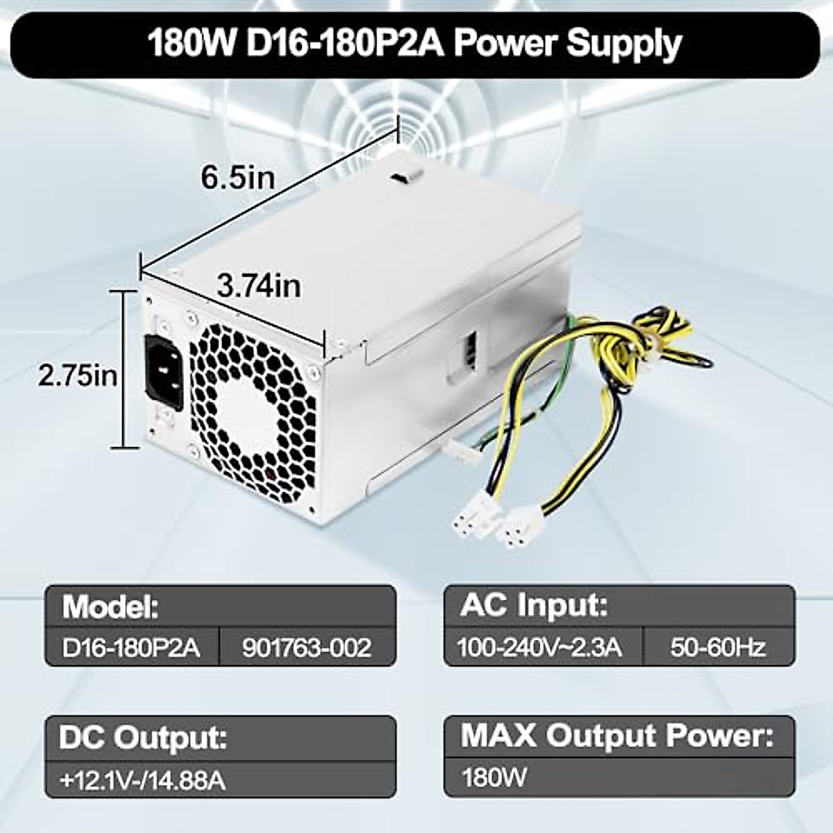 LXun D16-180P2A 180W Power Supply Compatible with HP ProDesk 800 G3 600 G3 SFF L08261-001 901763-002 901765-003 901761-003 901764-003 901763-001 901762-002 L08261-002 901771-004 901771-003 901771-002