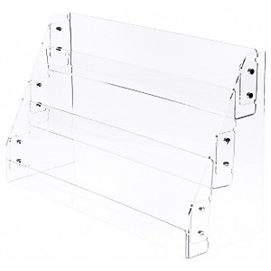 Plymor Clear Acrylic 3-Level Greeting Card Display Rack, 21.375" W x 7.25" D x 13.375" H