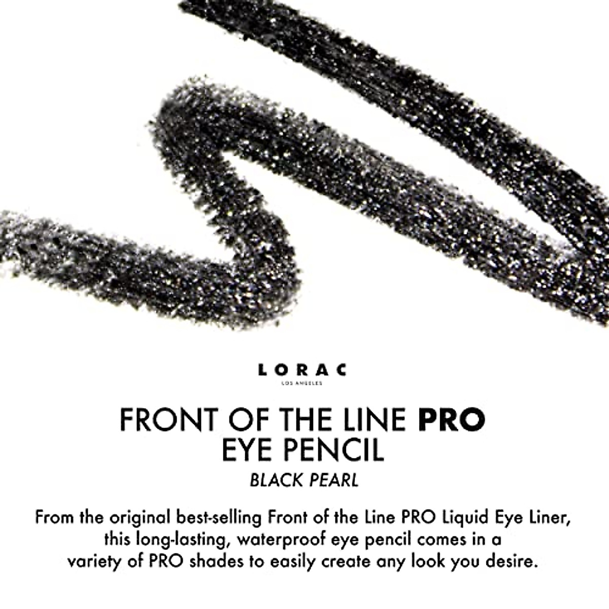 LORAC Front Line PRO Waterproof Eyeliner Pencil, Pearl Black| Long Lasting| Makeup Pencil Sharpener | High-Precision